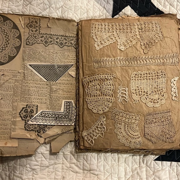 Hand Crafted | Accents | Antique Scrapbook Handmade Filled With Crochet ...